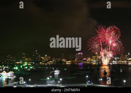 Fireworks show at Pattaya beach, Major attractions of Chonburi Province ...
