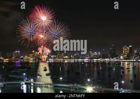 Fireworks show at Pattaya beach, Major attractions of Chonburi Province ...