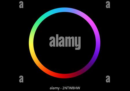 colorful circle frame circle light frame on black background Stock ...