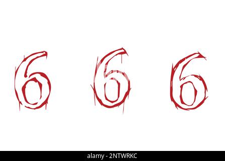 Occult number 666. Symbol of demonology and summoning evil demons Stock ...