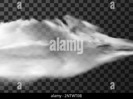 White cloud border, weather meteo frame realistic vector illustration ...