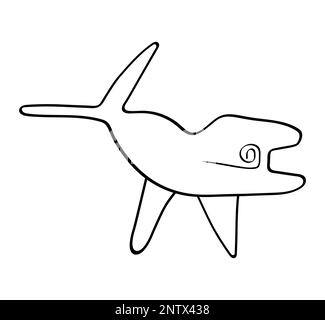 Geoglyph of the whale from Nazca, The Nazca Lines, Nazca Desert, Peru ...