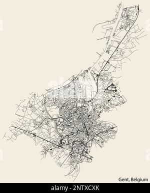 Street roads map of GHENT, BELGIUM Stock Vector Image & Art - Alamy