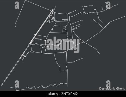 Street roads map of the DESTELDONK MUNICIPALITY, GHENT Stock Vector ...