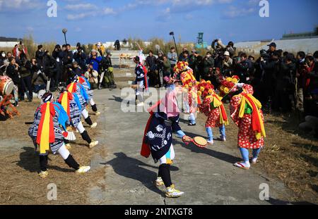 Dancers perform Taue, rice planting, Dance during Anba Matsuri Festival ...