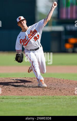Baltimore Orioles pitcher Cade Povich throws during the first inning of ...