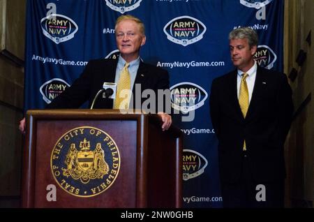 Chet Gladchuk, Navy athletic director, Philadelphia Mayor Jim Kenney ...