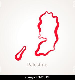 Stylized simple outline map of Palestine icon Stock Vector Image & Art ...