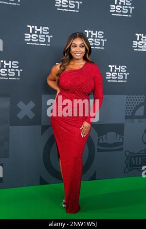 Broadcaster Samantha Johnson poses for a photo as she arrives on the ...