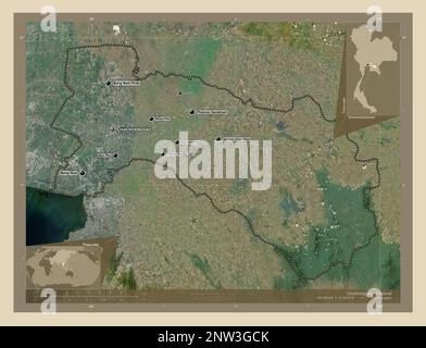 Chachoengsao, province of Thailand. High resolution satellite map ...