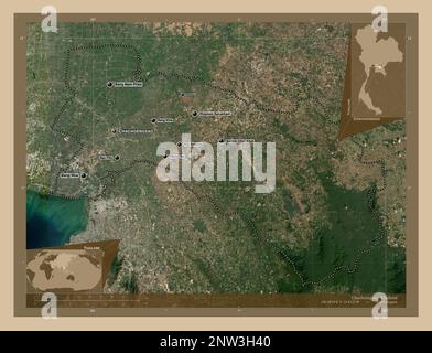Chachoengsao, province of Thailand. Low resolution satellite map ...