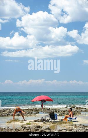 Ionian Sea beach near Punta di Staletti, cape near Staletti, Calabria ...