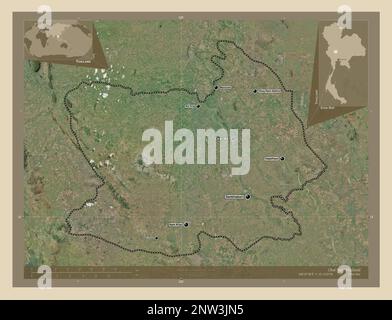 Chai Nat, province of Thailand. High resolution satellite map Stock ...