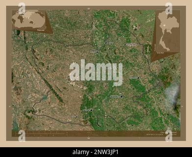 Chai Nat, province of Thailand. Low resolution satellite map Stock ...