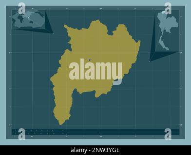 Shape of Chiang Rai, province of Thailand, with its capital isolated on ...