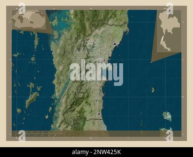 Chumphon, province of Thailand. High resolution satellite map Stock ...