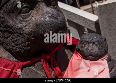 Detail of god monkey sculpture,the protector god of HieJinja shrine, in ...