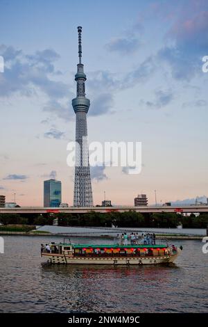 Sky Tree from Sumida Koen Park, Asakusa District, Tokyo, Japan Stock ...