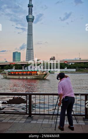 Sky Tree from Sumida Koen Park, Asakusa District, Tokyo, Japan Stock ...