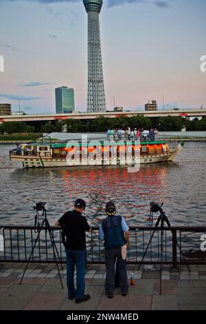 Sky Tree from Sumida Koen Park, Asakusa District, Tokyo, Japan Stock ...