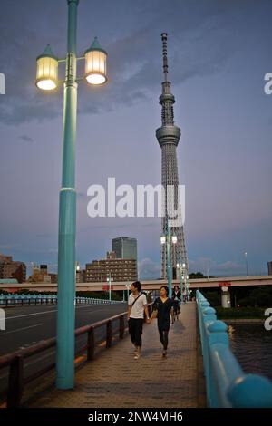 Sky Tree from Sumida Koen Park, Asakusa District, Tokyo, Japan Stock ...