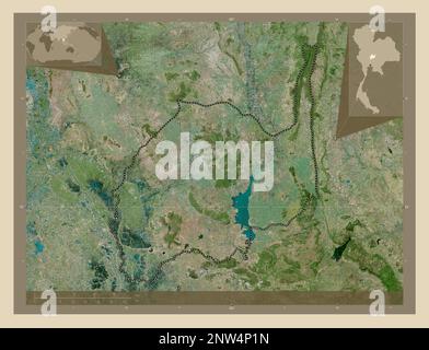 Lop Buri, province of Thailand. High resolution satellite map Stock ...
