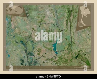 Lop Buri, province of Thailand. High resolution satellite map Stock ...