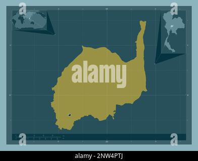 Shape of Lop Buri, province of Thailand, with its capital isolated on ...