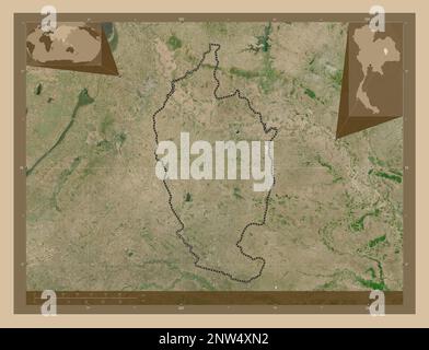 Maha Sarakham, province of Thailand. Low resolution satellite map ...