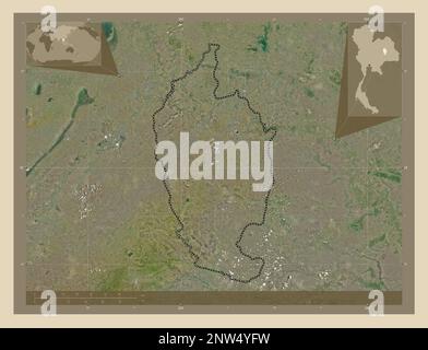 Maha Sarakham, province of Thailand. High resolution satellite map ...