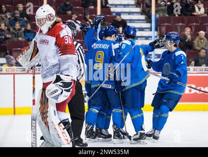 Denmark goalie Mads Soegaard, front, dives to stop Czech Republic's ...