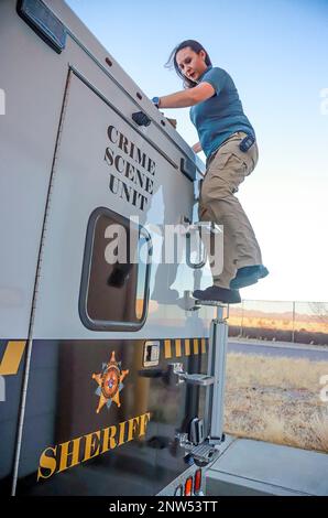 This photo taken Dec. 19, 2018, shows Shari Vialpando, crime scene tech ...