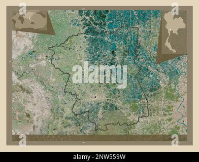 Nakhon Pathom, province of Thailand. High resolution satellite map ...