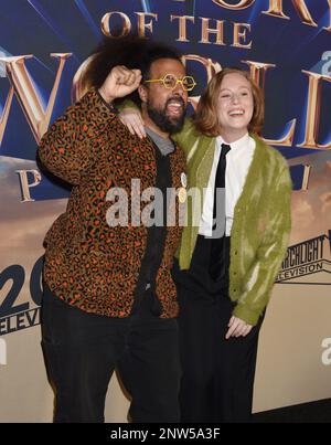 Reggie Watts and Hannah Einbinder arriving to Hulu's "History of the ...