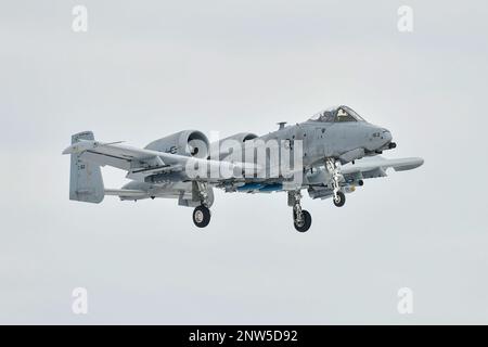 An A-10 Thunderbolt II aircraft, flown by the 107th Fighter Squadron ...