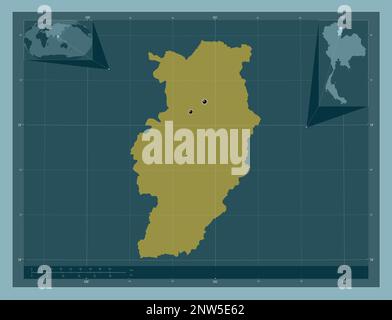 Nan, province of Thailand. Solid color shape. Corner auxiliary location ...