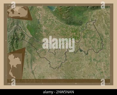 Nong Khai, province of Thailand. Low resolution satellite map Stock ...
