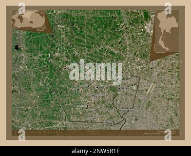 Nonthaburi, province of Thailand. Low resolution satellite map Stock ...