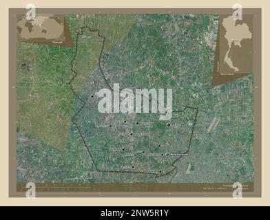 Nonthaburi, province of Thailand. High resolution satellite map Stock ...
