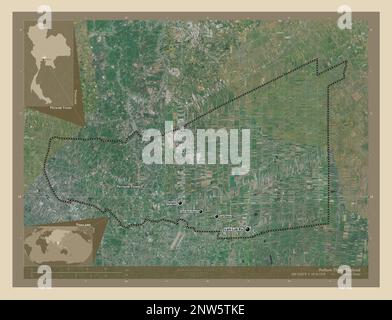 Pathum Thani, province of Thailand. High resolution satellite map ...