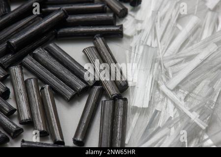 long glass-fiber plastic polymer resins with pure glass-fibre Stock ...