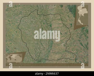 Phichit, province of Thailand. High resolution satellite map Stock ...
