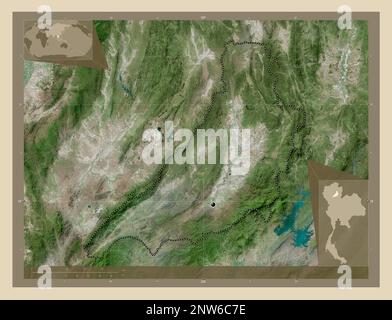 Phrae, province of Thailand. High resolution satellite map Stock Photo ...