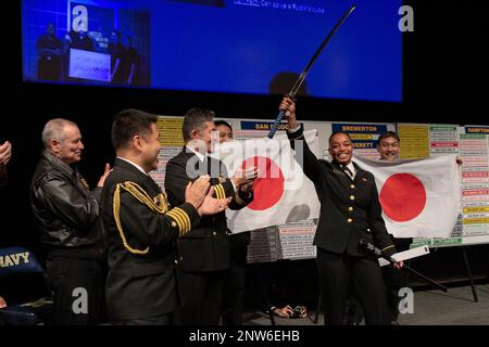 ANNAPOLIS, Md. (Feb. 2, 2023) Capt. Hiroyuki Sano and Cmdr. Genkai Oki ...