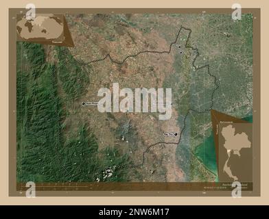 Ratchaburi, province of Thailand. Low resolution satellite map ...
