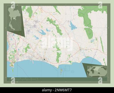 Rayong, province of Thailand. Open Street Map. Locations and names of ...