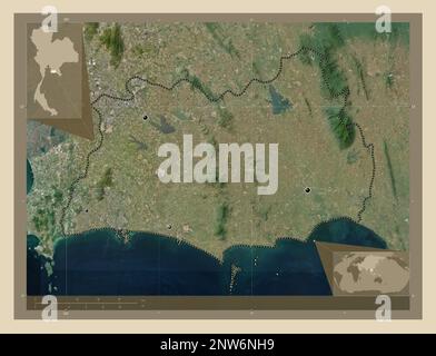 Rayong, province of Thailand. High resolution satellite map Stock Photo ...