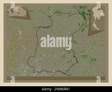 Roi Et, province of Thailand. High resolution satellite map Stock Photo ...