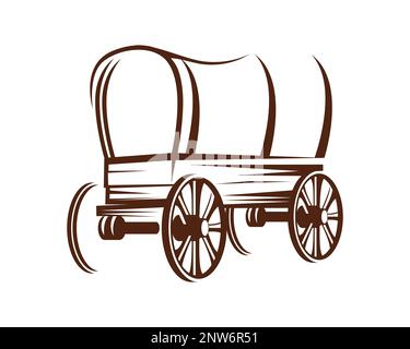 Wagon Illustration with Silhouette Style Stock Vector Image & Art - Alamy