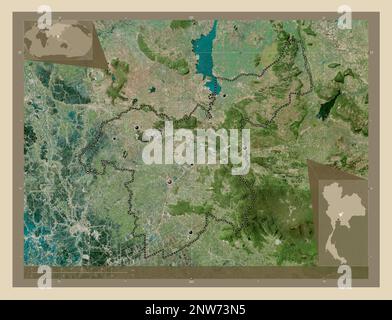 Saraburi, province of Thailand. High resolution satellite map Stock ...